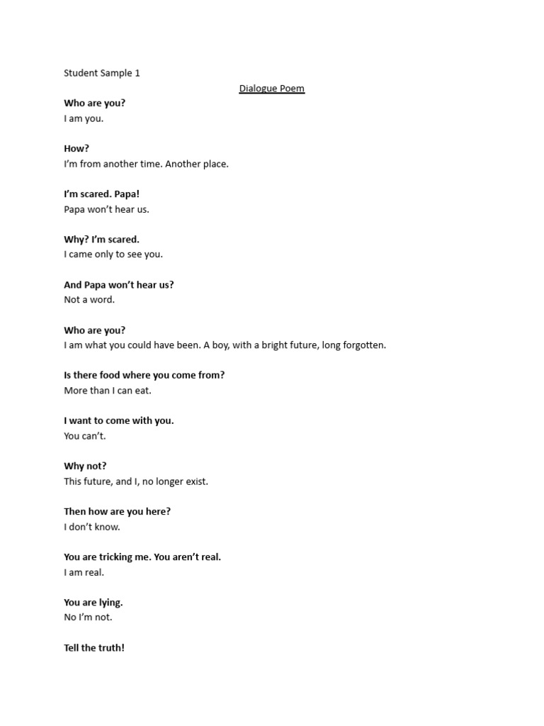 Dialogue Poem on Identity and Hope | PDF