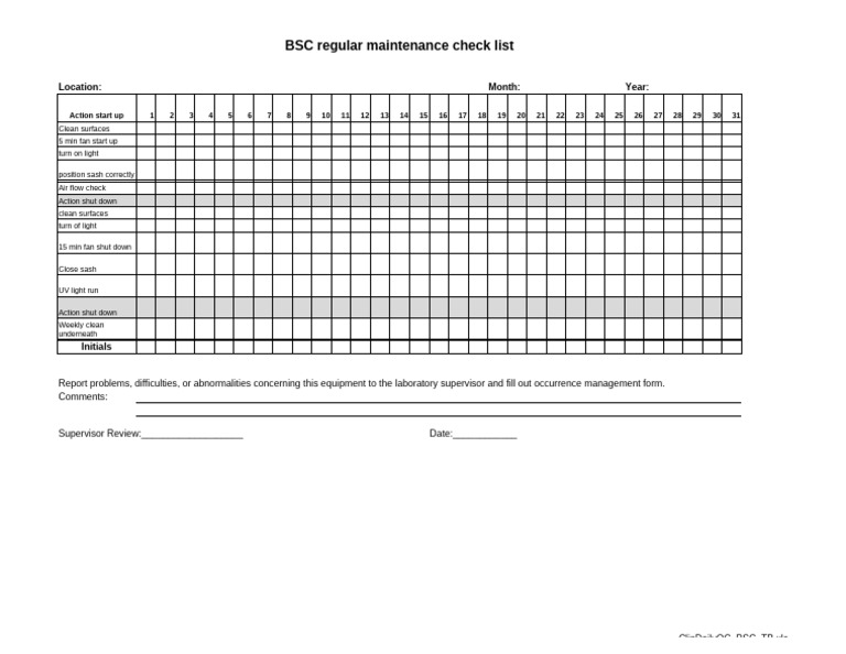 1.7 BSC Maintenance Log | PDF