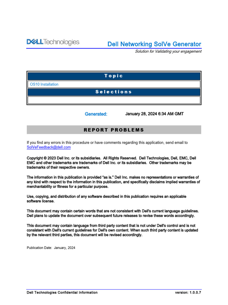 Dell Networking - OS10 Installation | PDF | Computer Network | Trademark