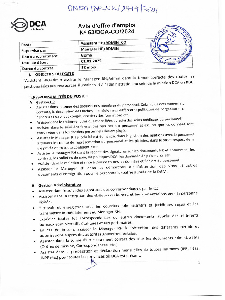 063 Assistant Rh Admin | PDF