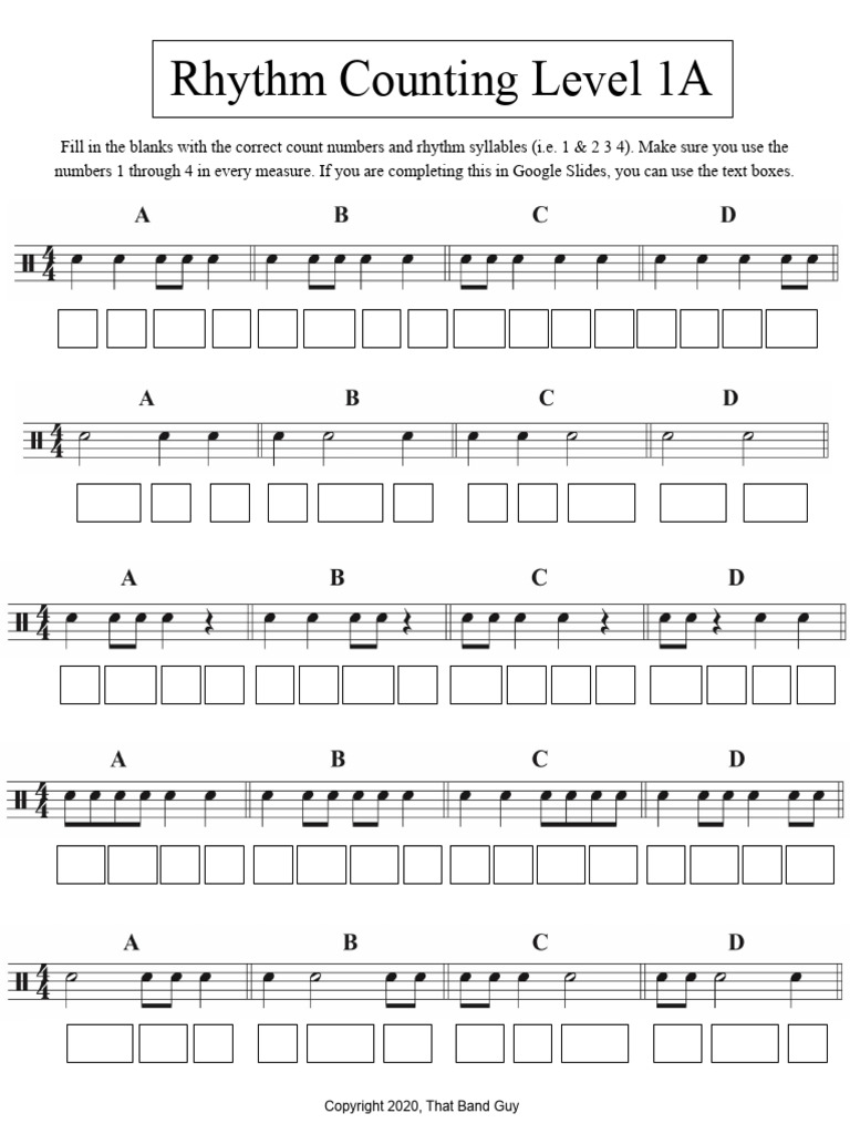 Rhythm Counting Exercises Guide | PDF