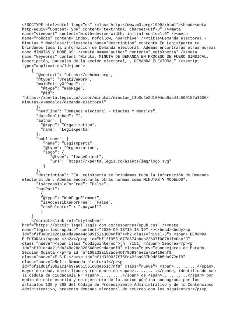 Guía de Demanda Electoral | PDF | Demanda judicial | Documento de identidad