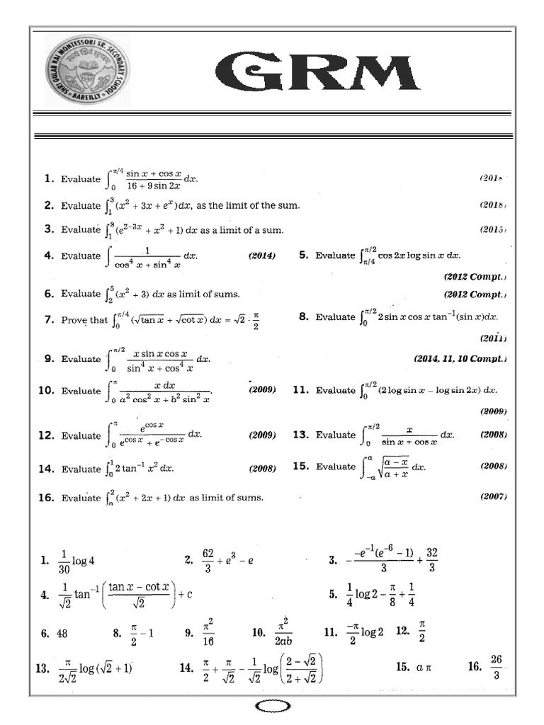 02 Integration (Sheet - 3) | PDF