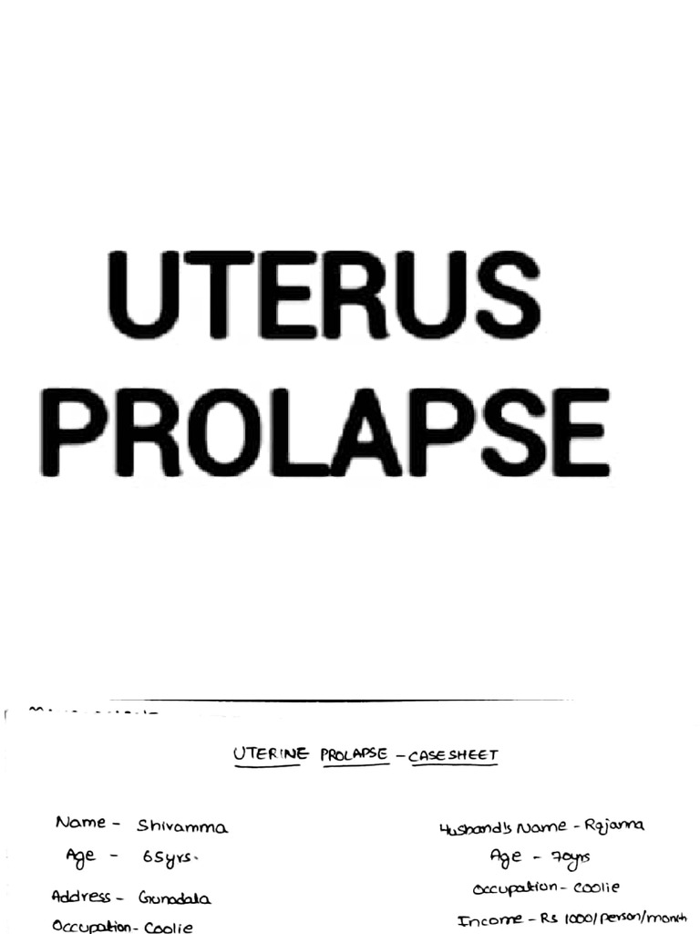 Uterus Prolapse | PDF