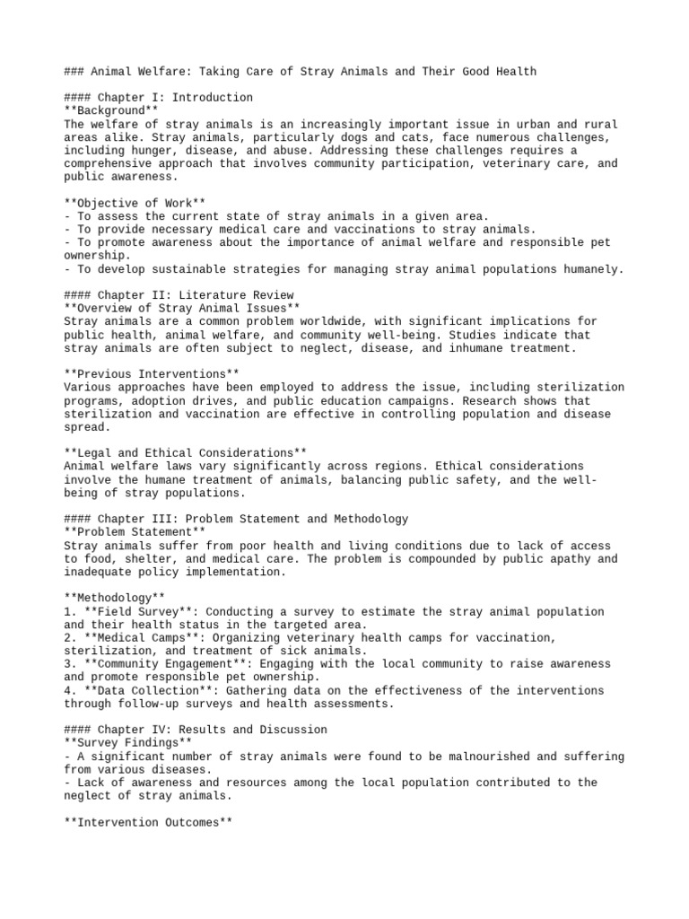Stray Animal Welfare and Health Solutions | PDF | Animal Welfare ...