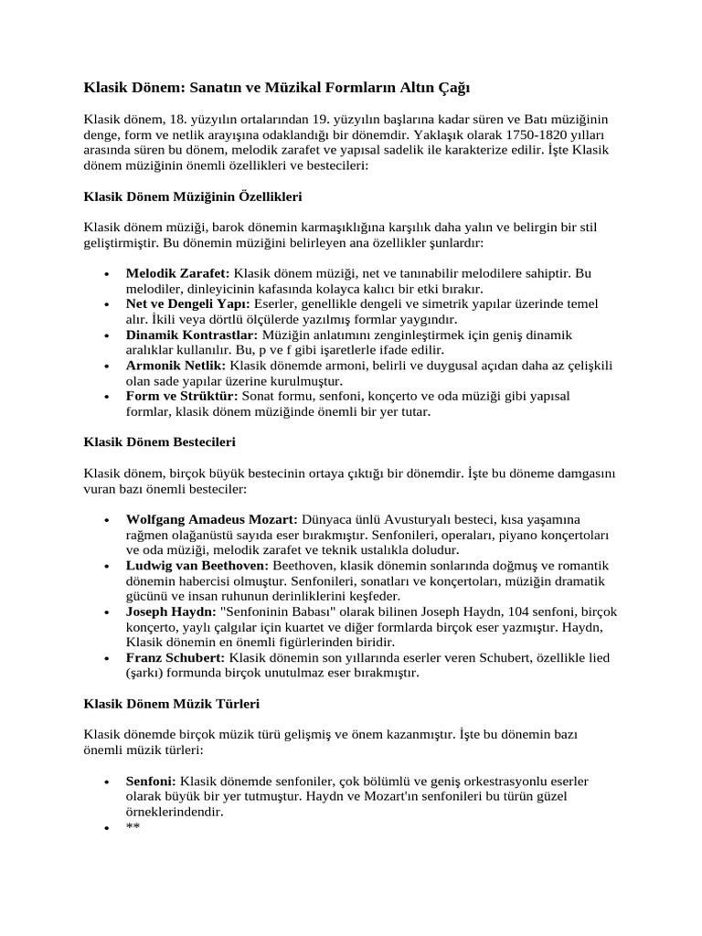 Klasik Dönem | PDF
