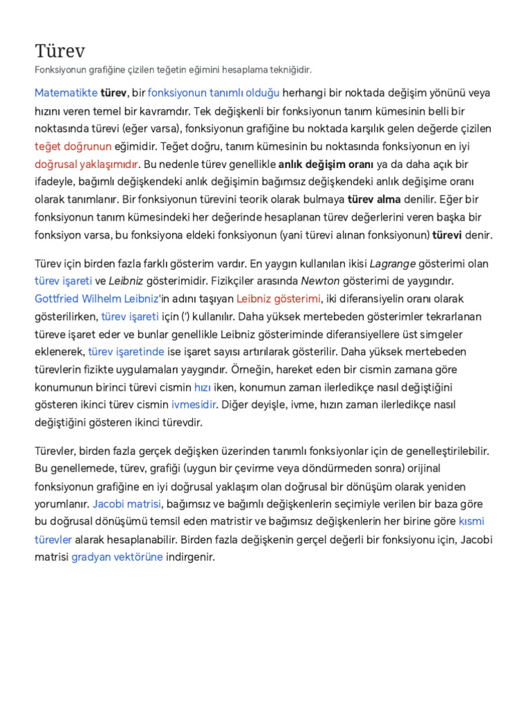 Türev - Vikipedi | PDF
