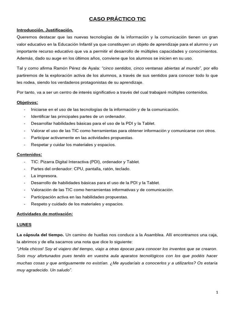 Caso Práctico Tic | PDF | Tableta | Tecnología de información y ...