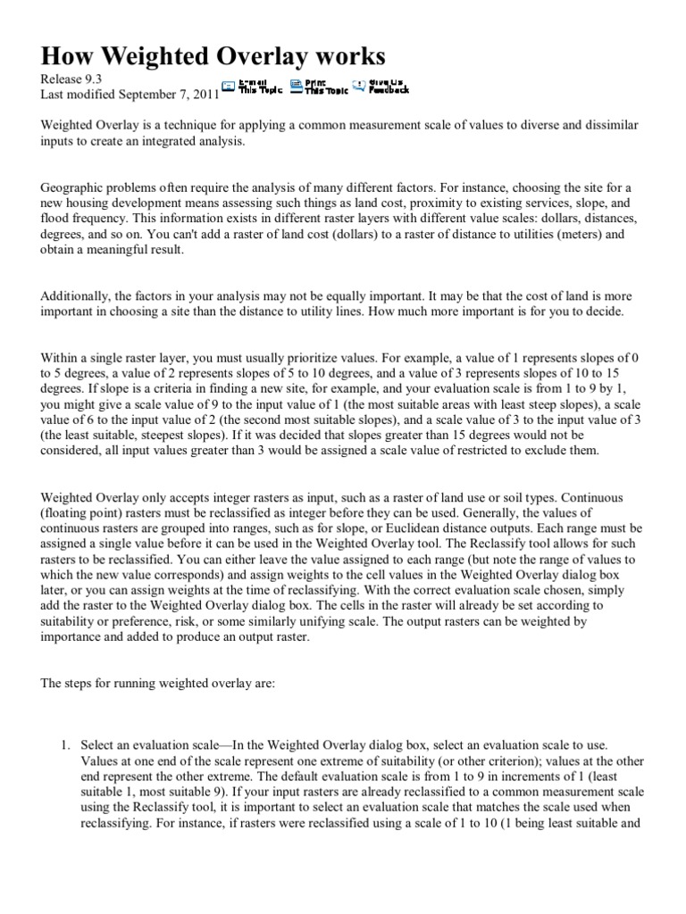 How Weighted Overlay Works | PDF | Geographic Information System ...