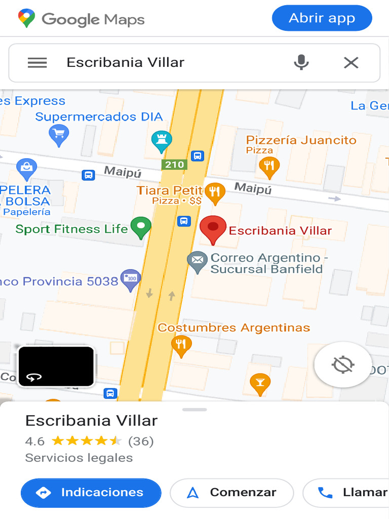 Escribania Villar - Google Maps | PDF