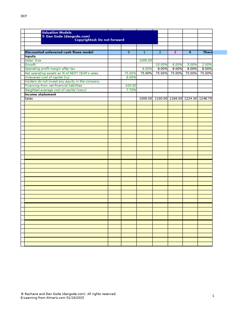 Discounted Cash Flow Model Overview | PDF
