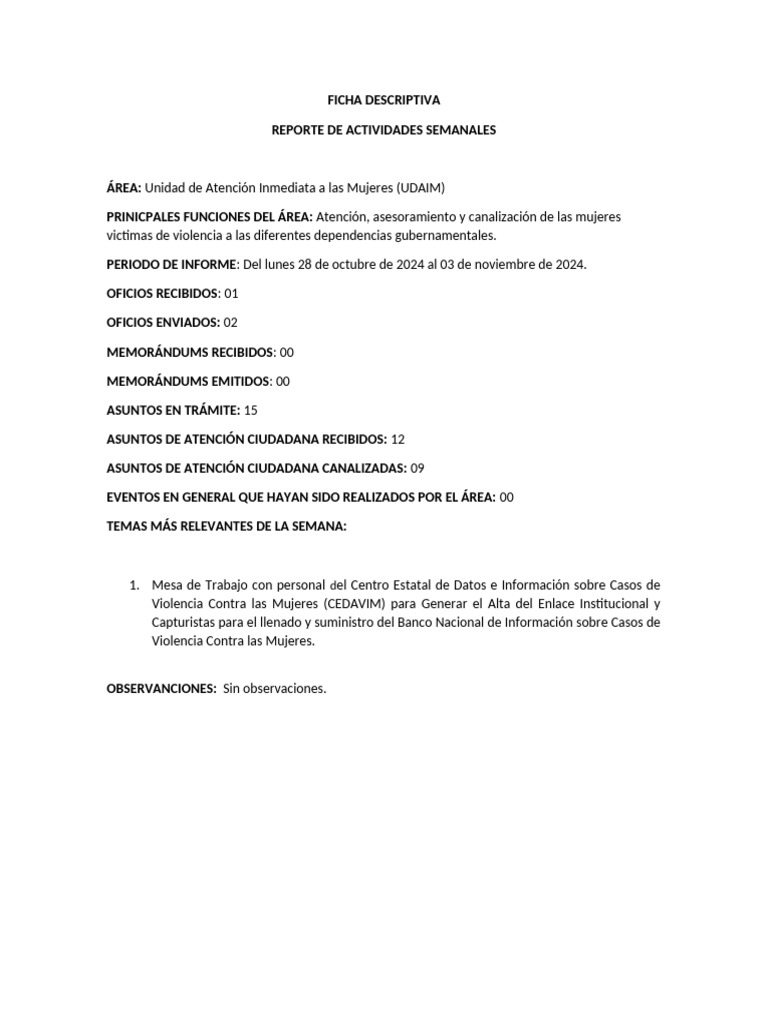 Ficha Descriptiva | PDF