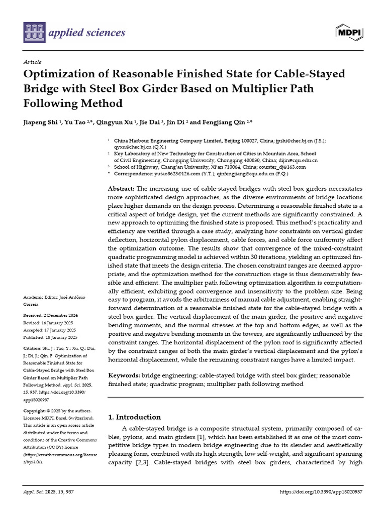 Applsci 15 00937 | PDF | Mathematical Optimization | Bending