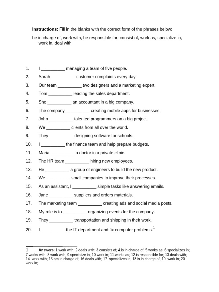 BR B1 Dependent Prepositions Practice Gap-Fill | PDF