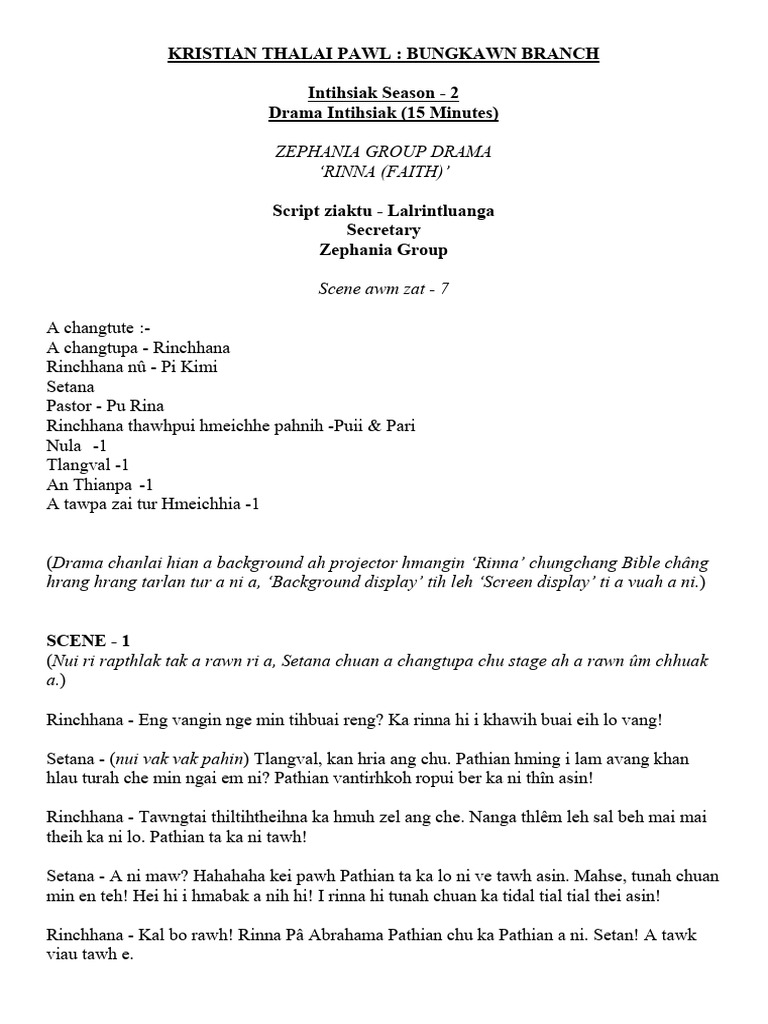 Zephania Group Drama | PDF