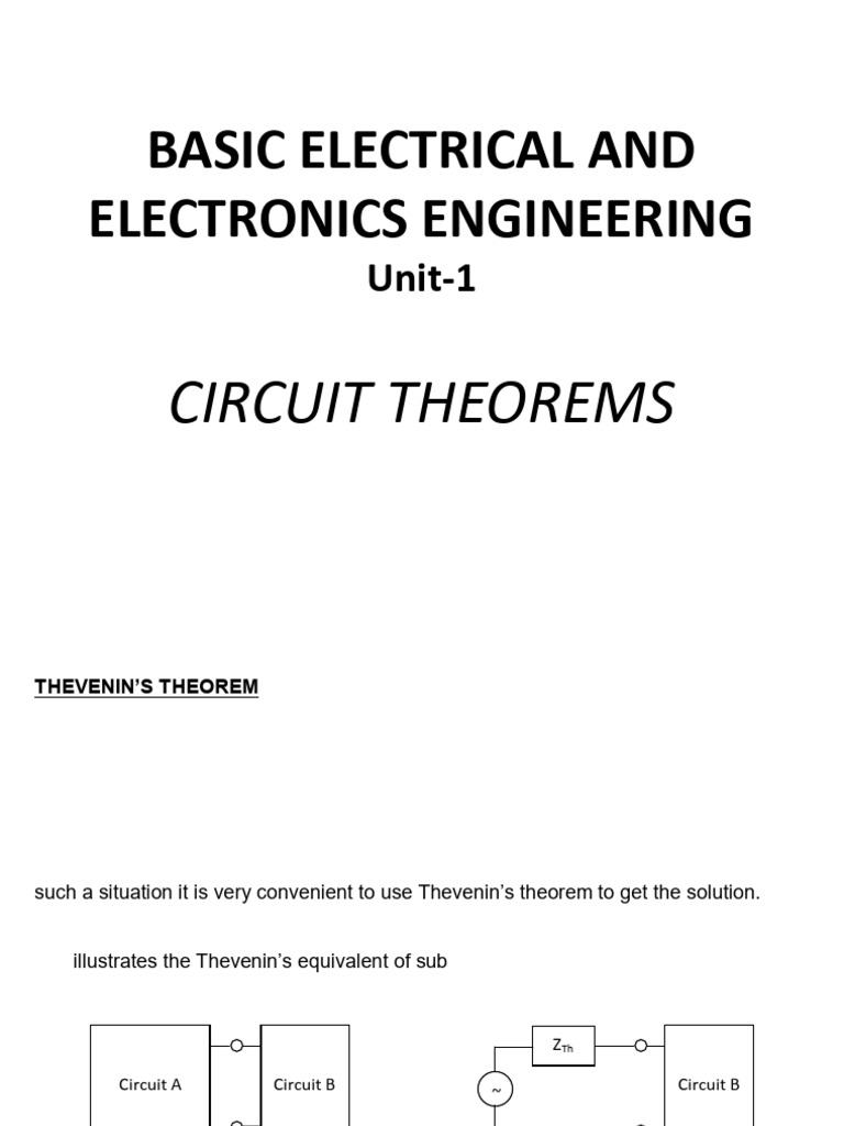 Unit 1.2 Network Theorem | PDF | Electrical Network | Electrical Impedance