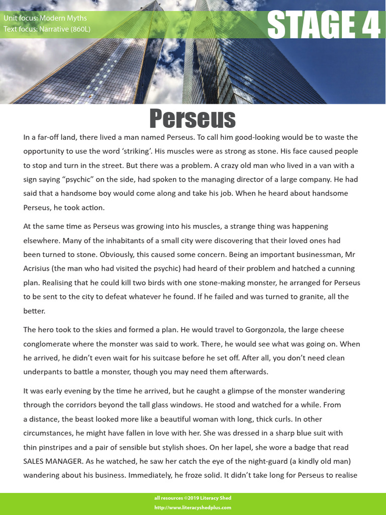 Perseus Stage 4 Comp Comprehension Pack | PDF