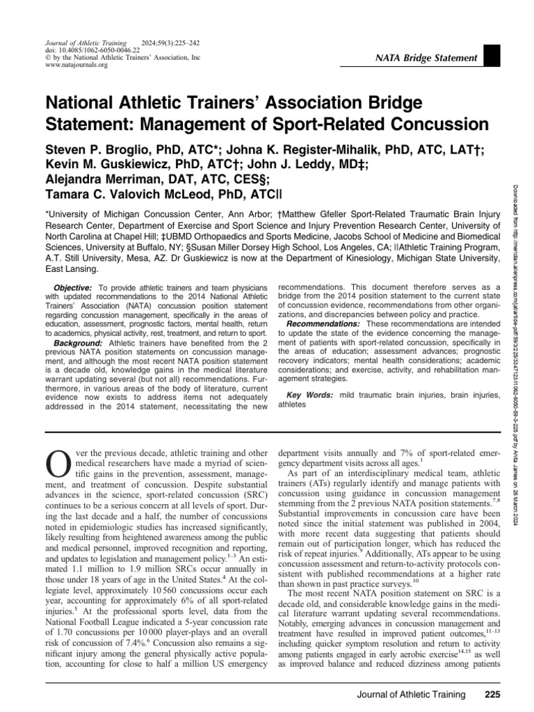 Sports Related Concussion | PDF | Concussion | Mental Health