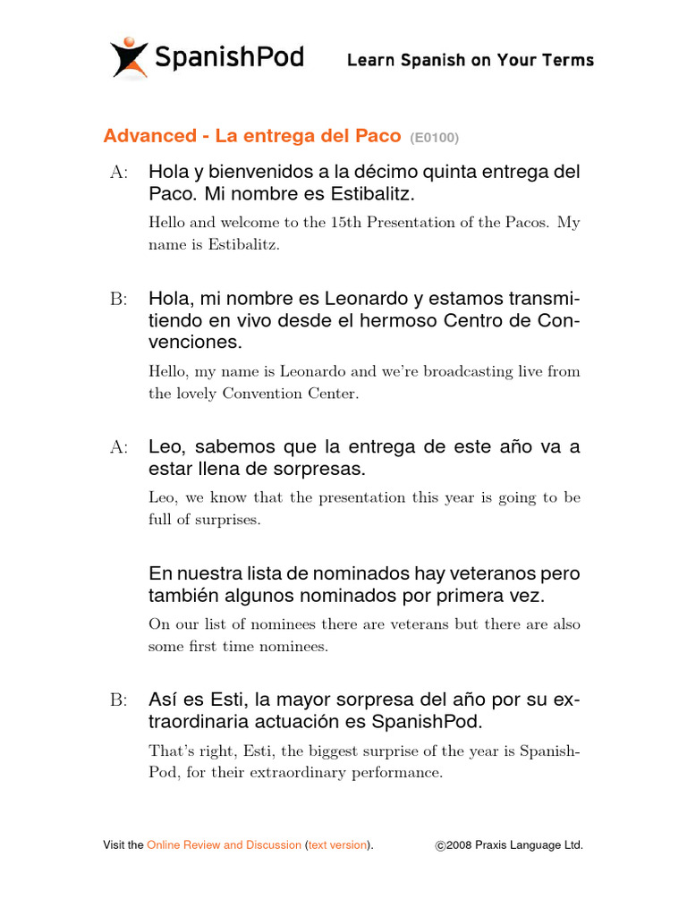 SpanishPod: Ganador del Paco 2008 | PDF