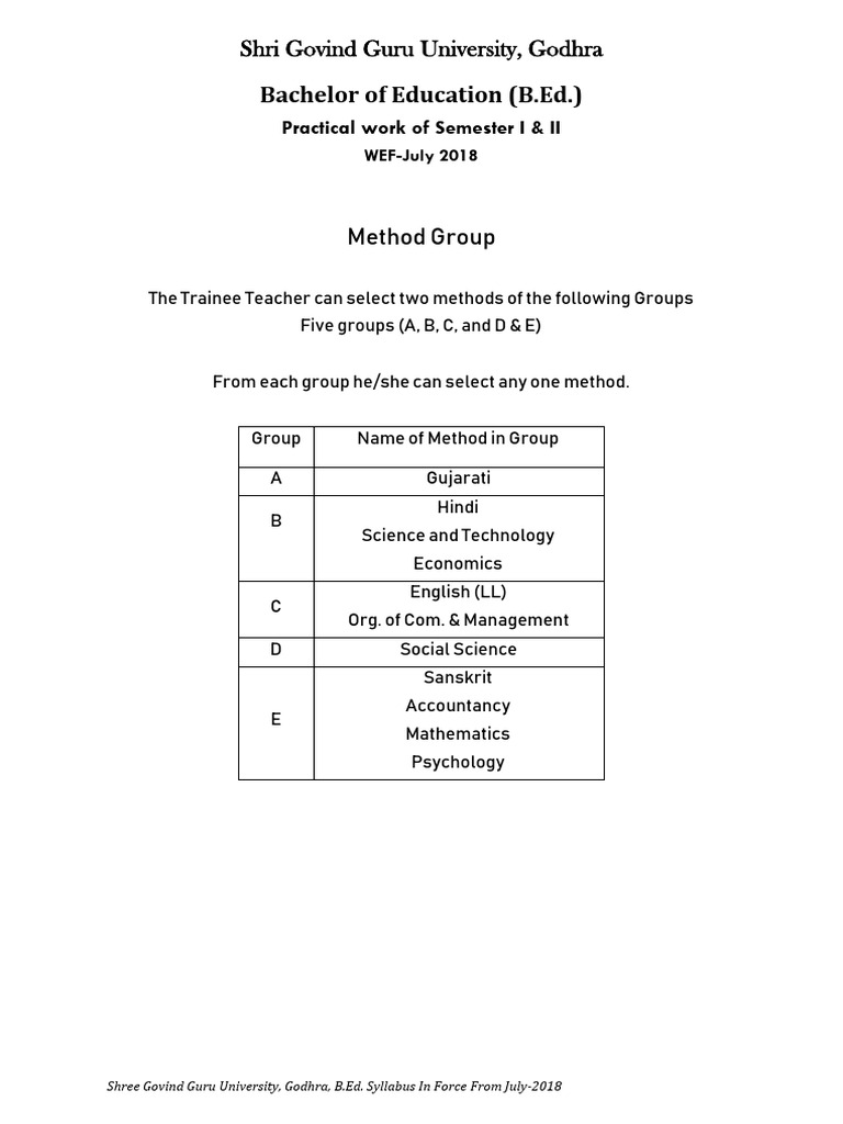 B. Ed. Syllabus July 2018 Final | PDF | Educational Psychology | Child ...