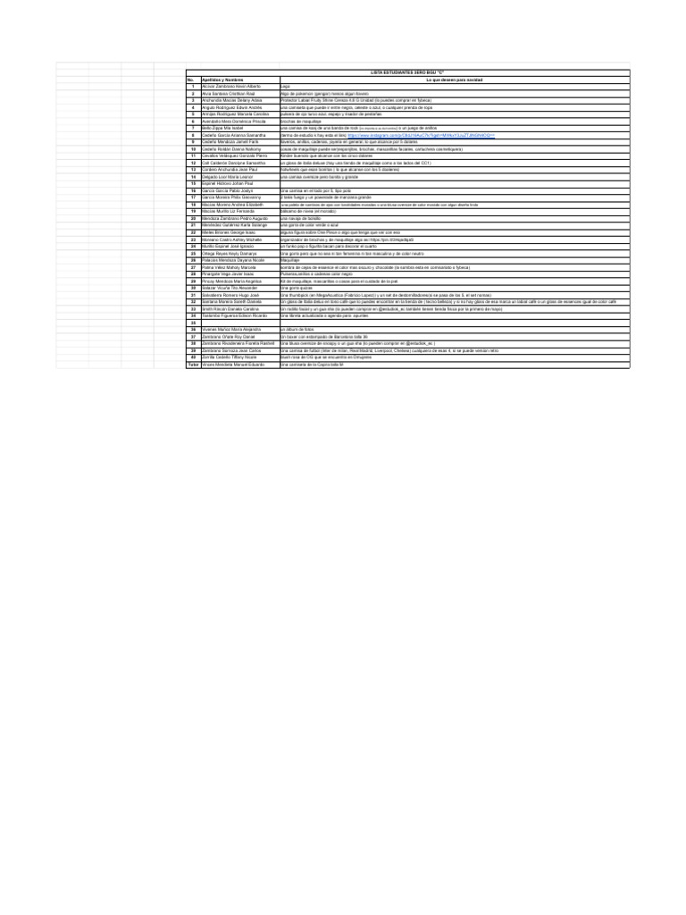 Lista de Deseos de Navidad 3ero BGU C | PDF