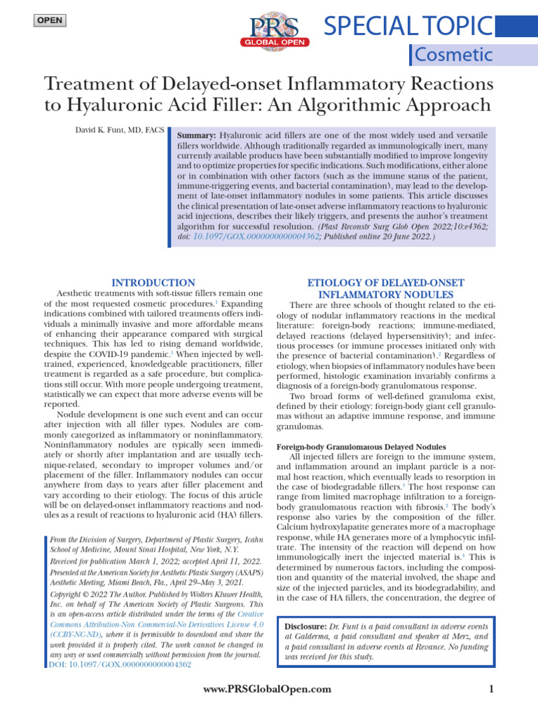Treatment of Delayed onset Inflammatory Reactions | PDF | Immunology ...