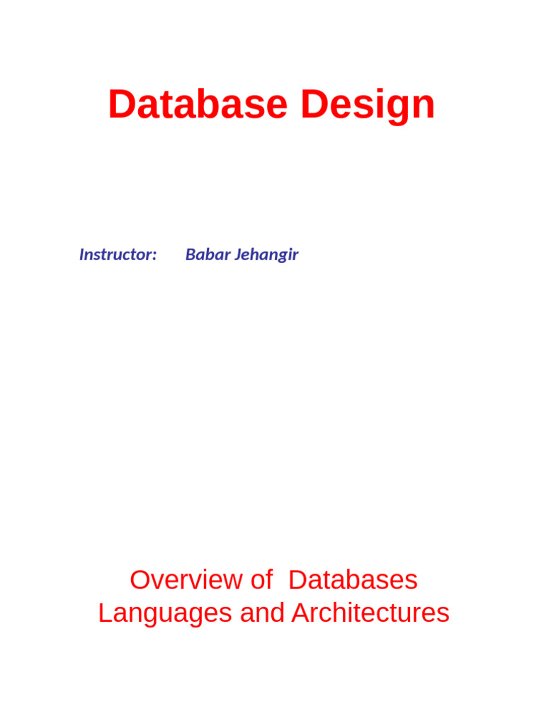 Overview of Databases Languages and Architectures | PDF | Databases | Data Model