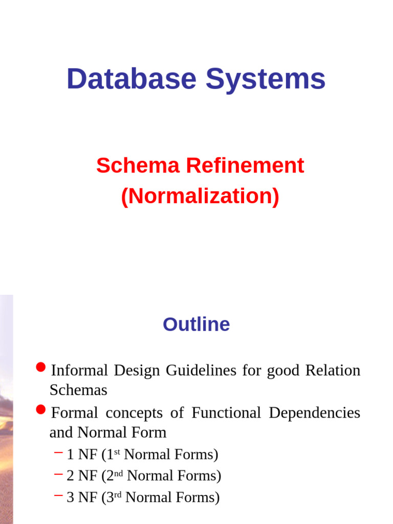 Schema Refinement (Normalization) in DBMS | PDF | Information Technology Management | Databases