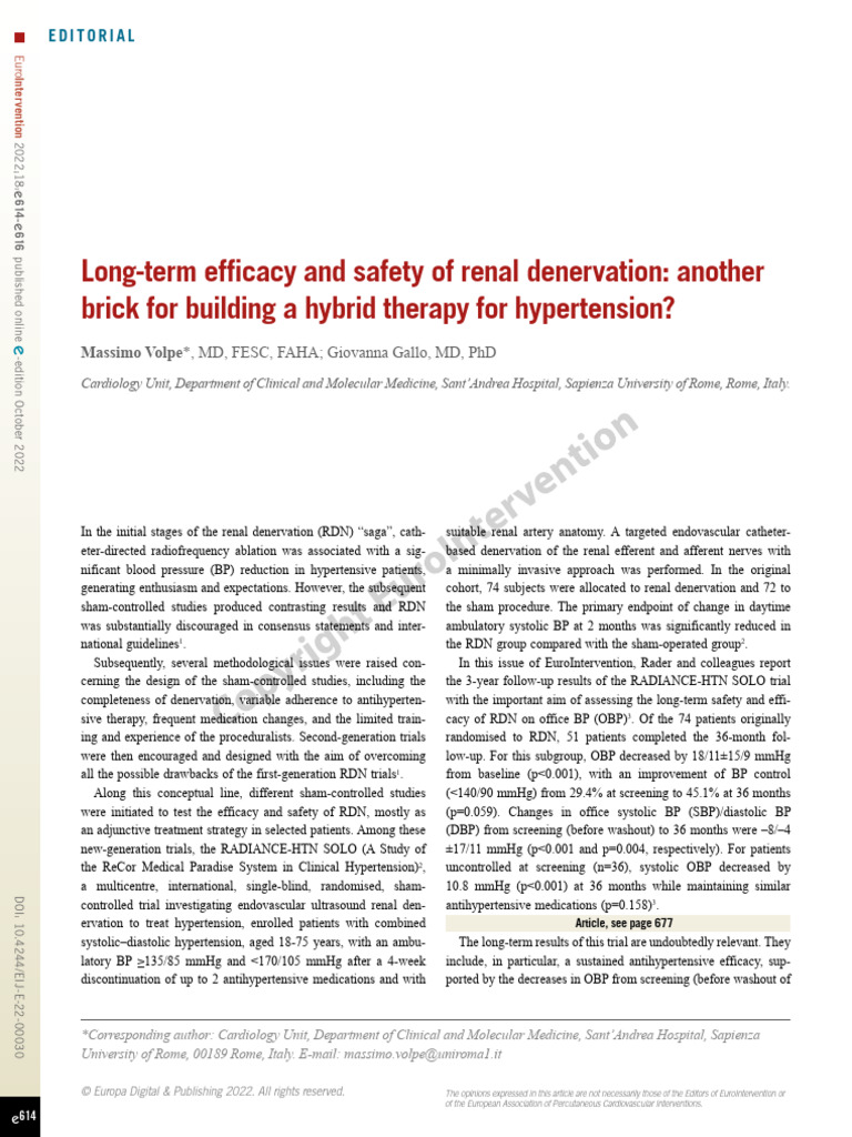 Long-term efficacy and safety of renal denervation: another brick for ...
