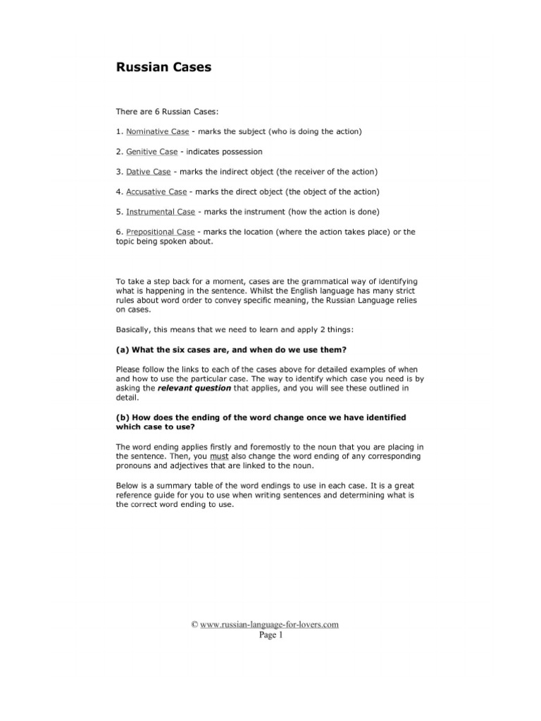 Russian Cases Pages 1-9 | PDF