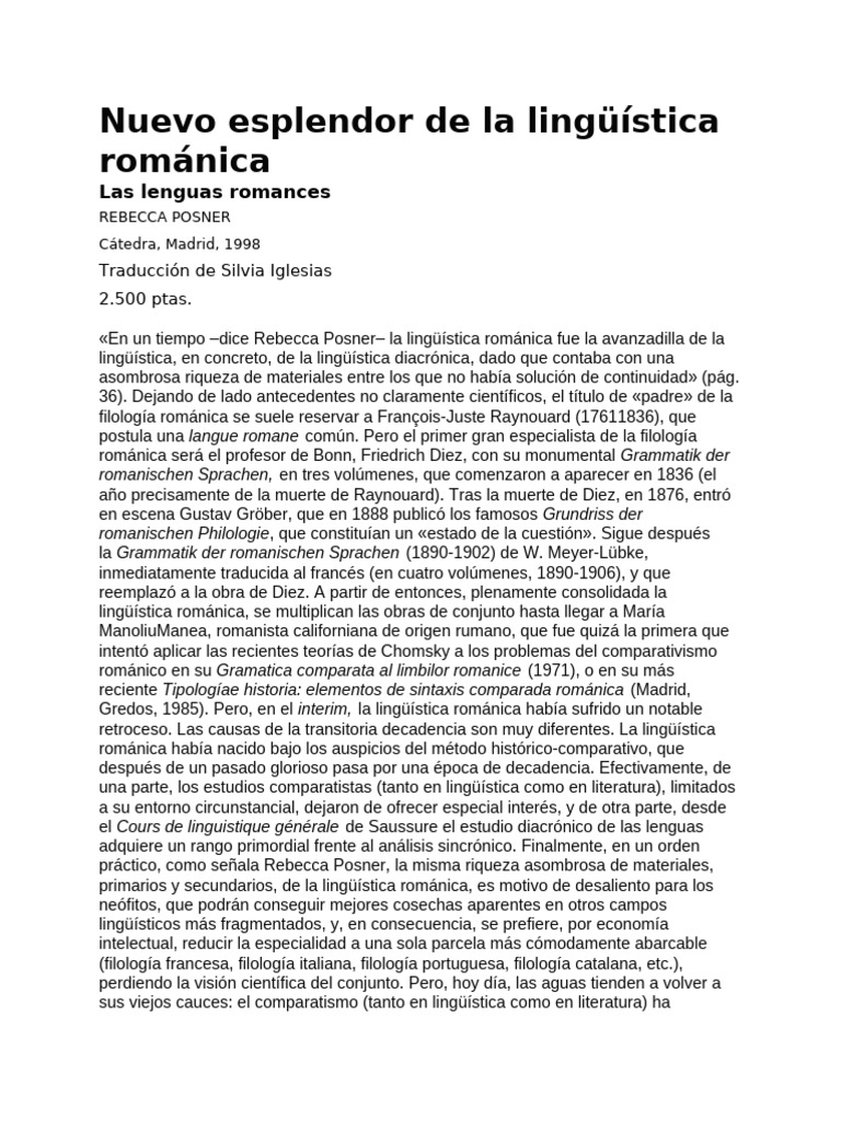 Articulo de Las Lenguas Romances | PDF | latín | Lingüística