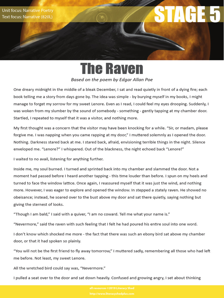 The Raven Stage 5 Comp Comprehension Pack | PDF | The Raven