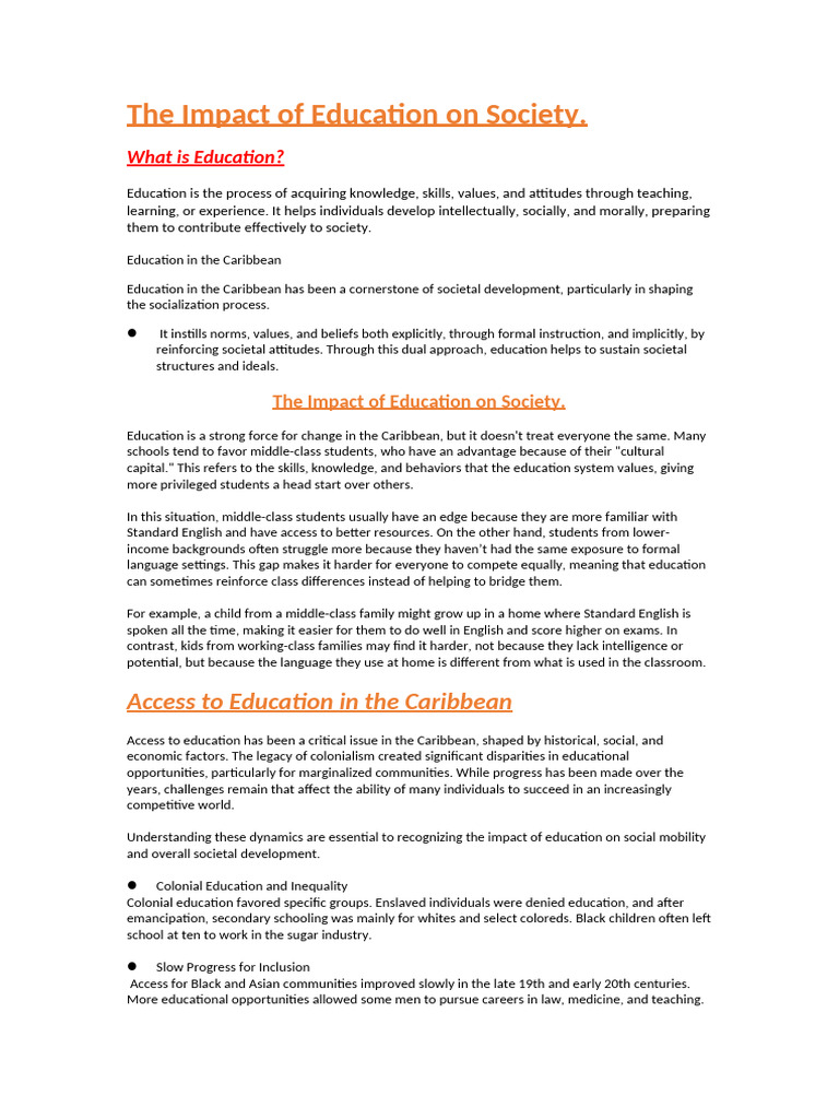 The Impact of Education On Society | PDF | Attitude (Psychology ...