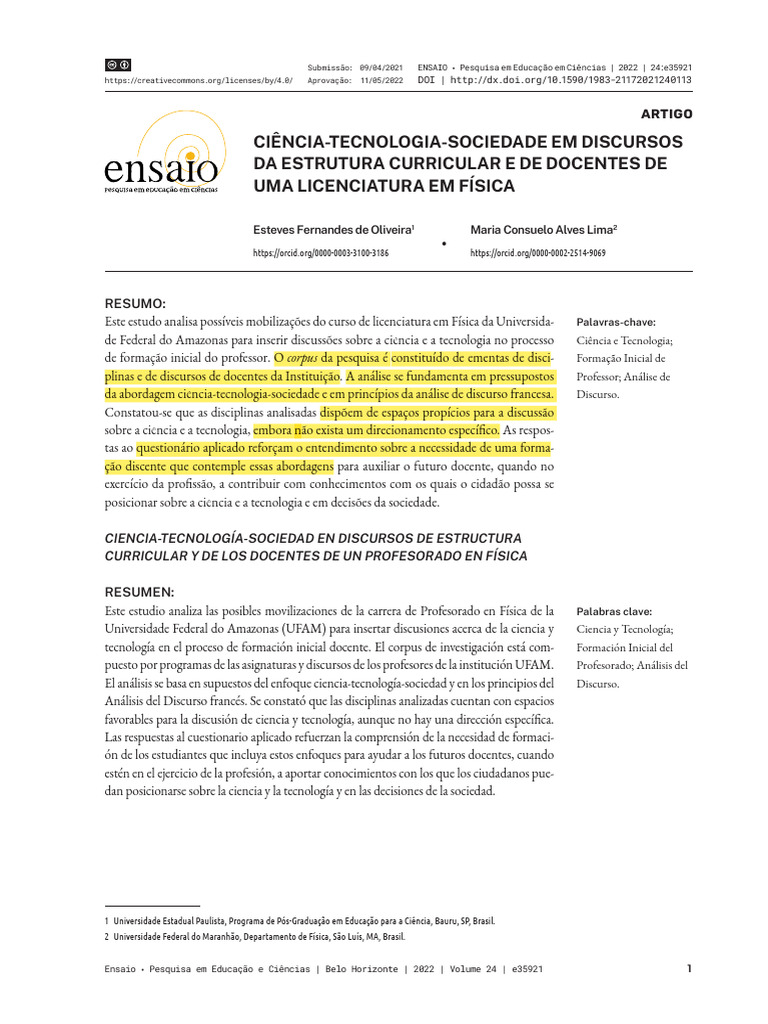 Oliveira Lima EPEC 2022[1] | PDF | Science | Interdisciplinaridade