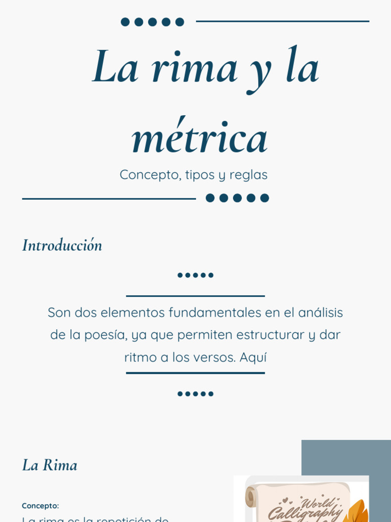 La Rima y La Metrica | PDF | Metro (poesía) | Rima
