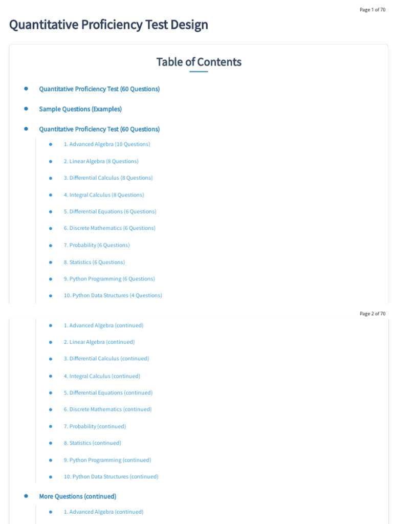 Quantitative Proficiency Test Design | PDF | Eigenvalues And ...