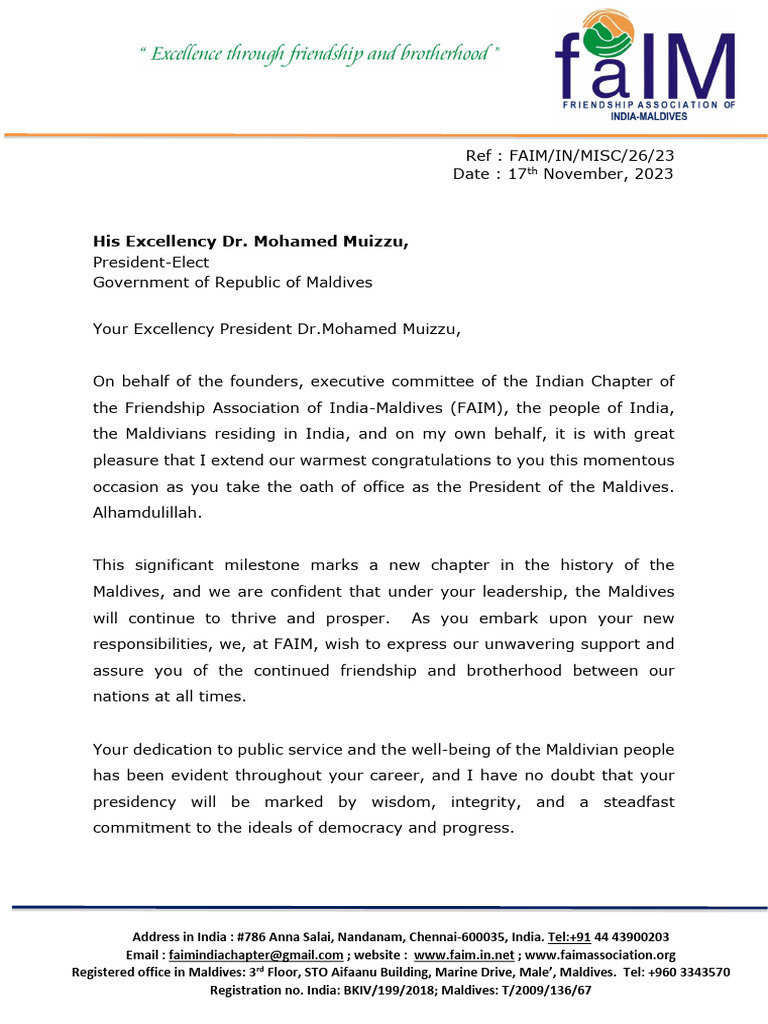 Congratulation To President | PDF