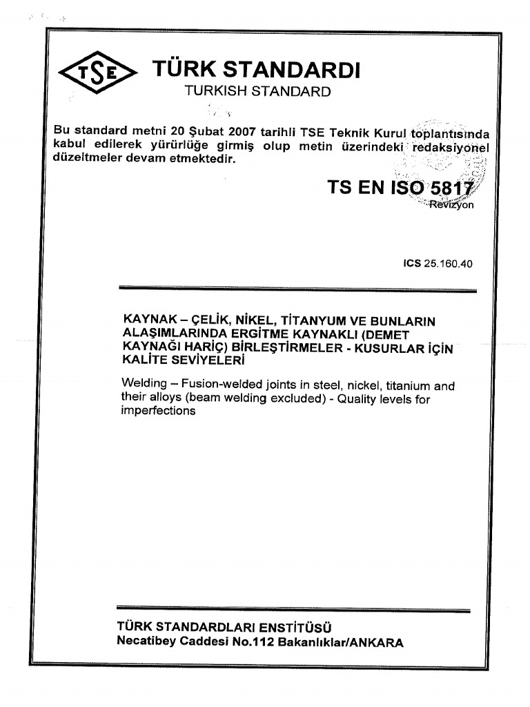TS en Iso 5817 | PDF