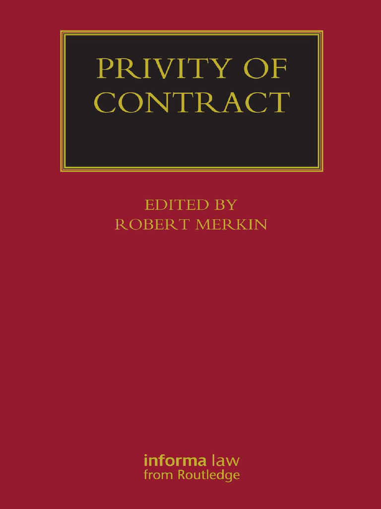 Privity of Contract Robert Merkin | PDF | Legal Concepts | Justice