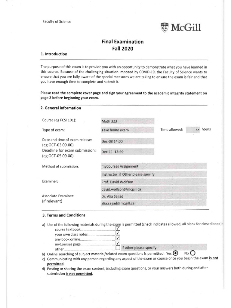 MATH 323 Fall 2020 Final Exam Solutions 4,5,6 | PDF | Probability ...