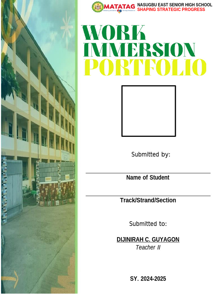 Work Immersion Portfolio Immersion Proper | PDF