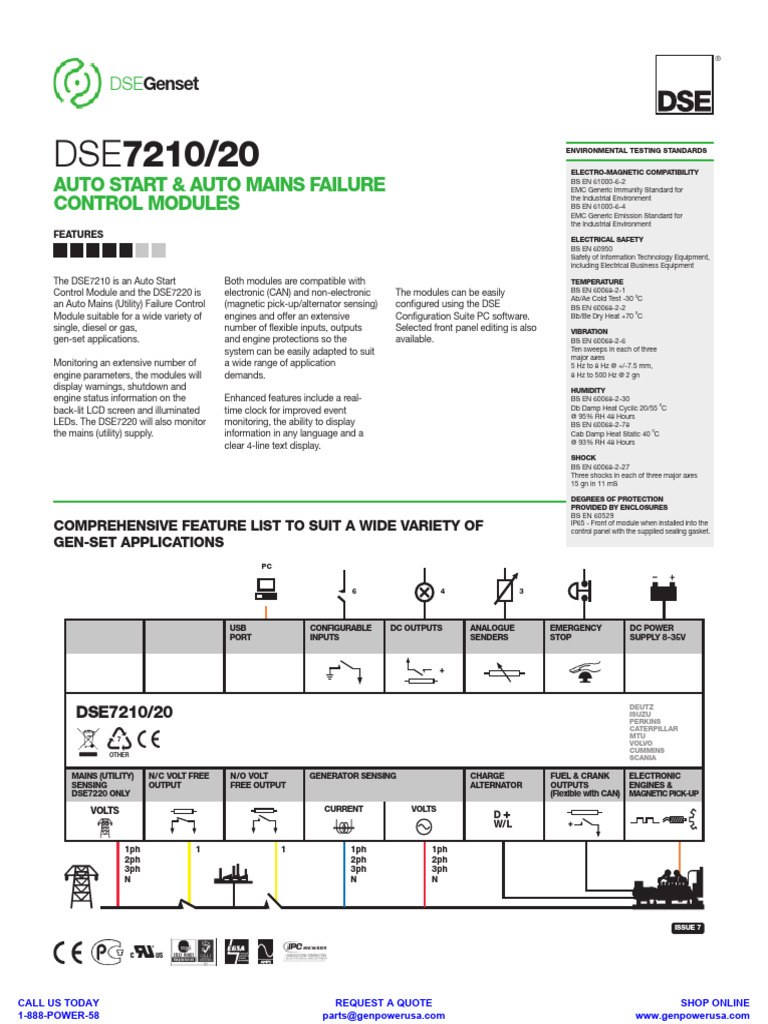 Deep Sea Electronics 7220 | PDF | Mains Electricity | Electrical Engineering