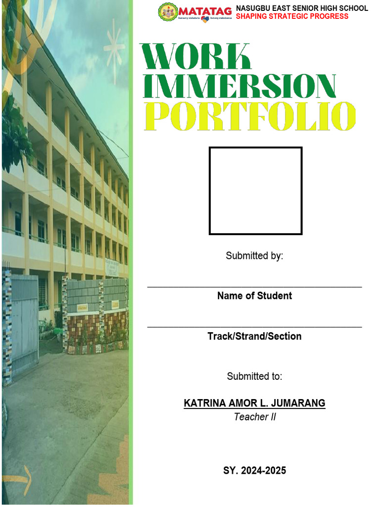 Work Immersion Portfolio Immersion Proper | PDF