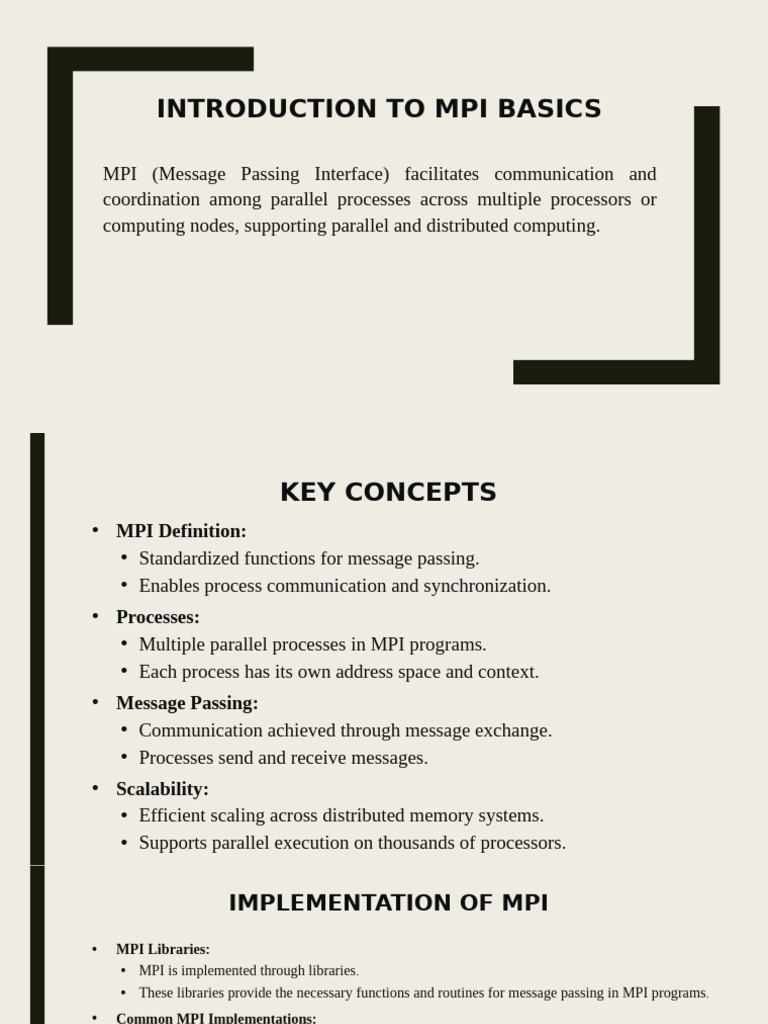 Introduction To Mpi Basics Pdf Message Passing Interface Process