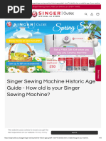 Singer Sewing Machine Serial Numbers | PDF