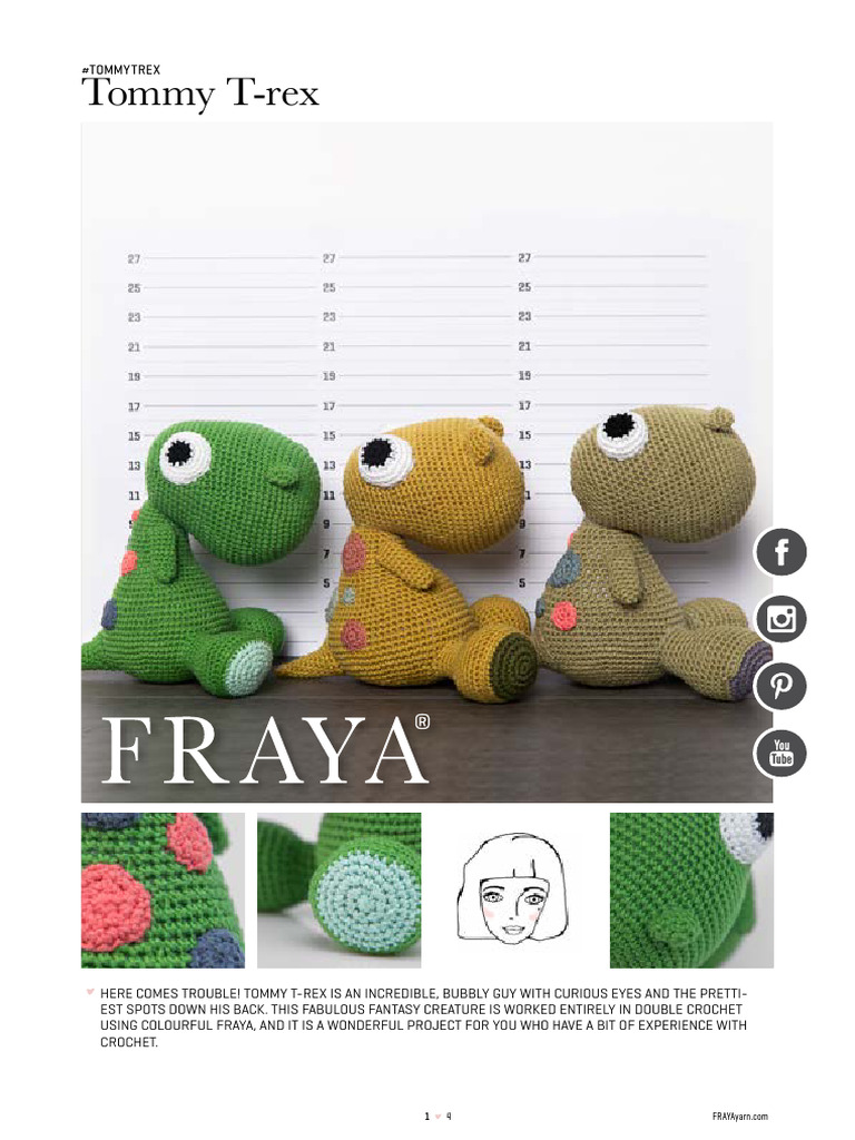 Tommy T-rex | PDF | Crochet | Clothing