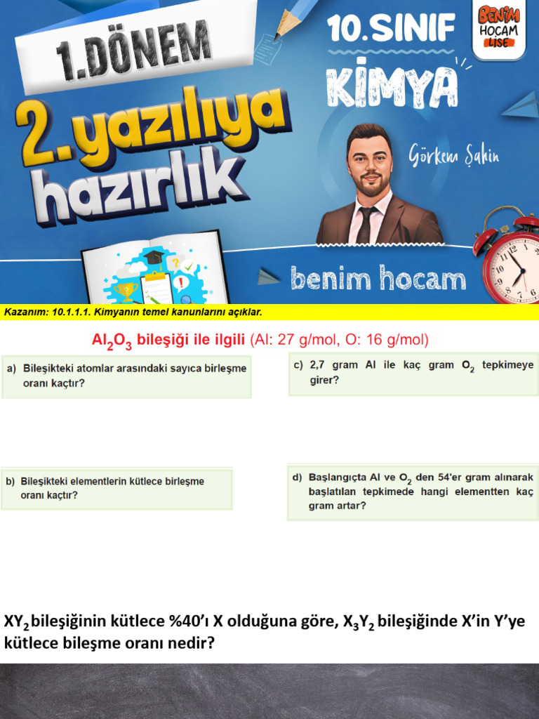 10.SINIF KİMYA 1.DÖNEM 2.YAZILI | PDF