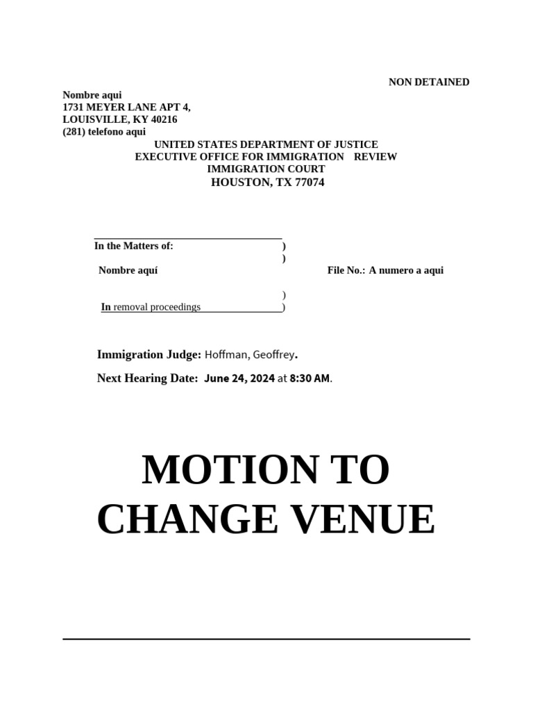 Motion to Change Venue | PDF