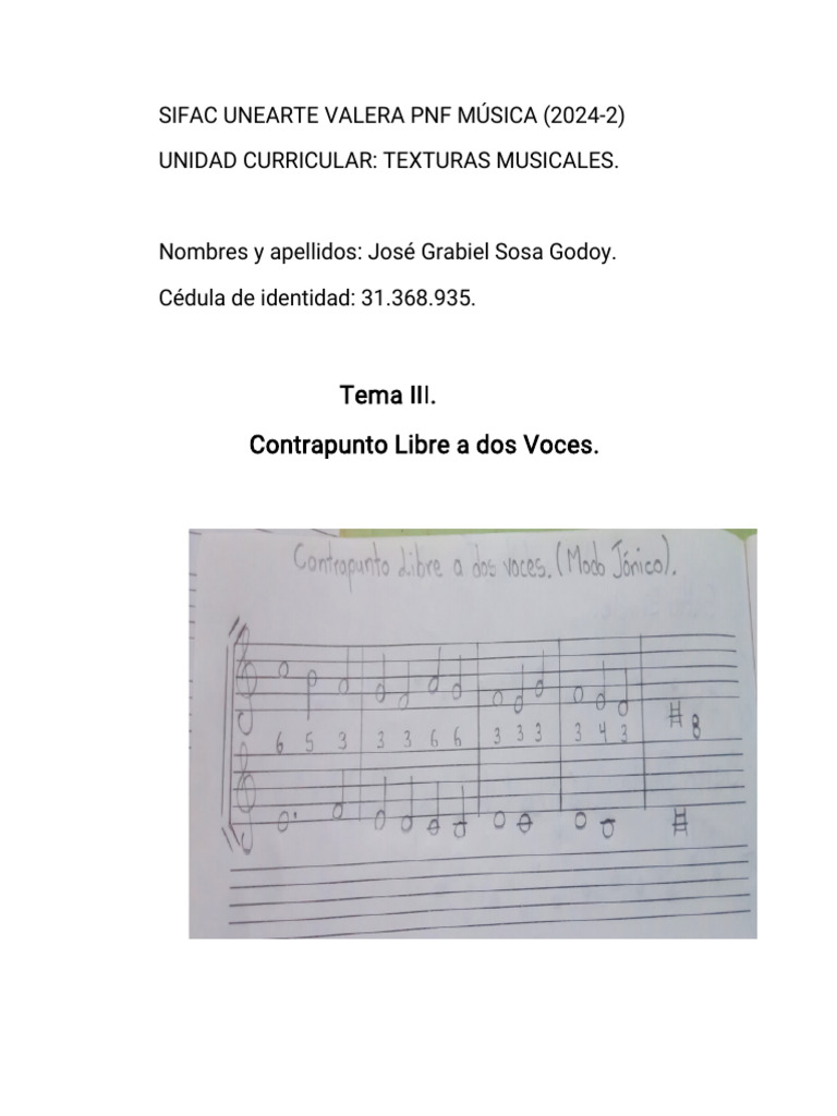 Texturas Musicales, Tema III | PDF