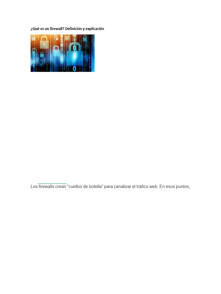 Qué es un firewall: definición y tipos | PDF | Cortafuegos (informática ...